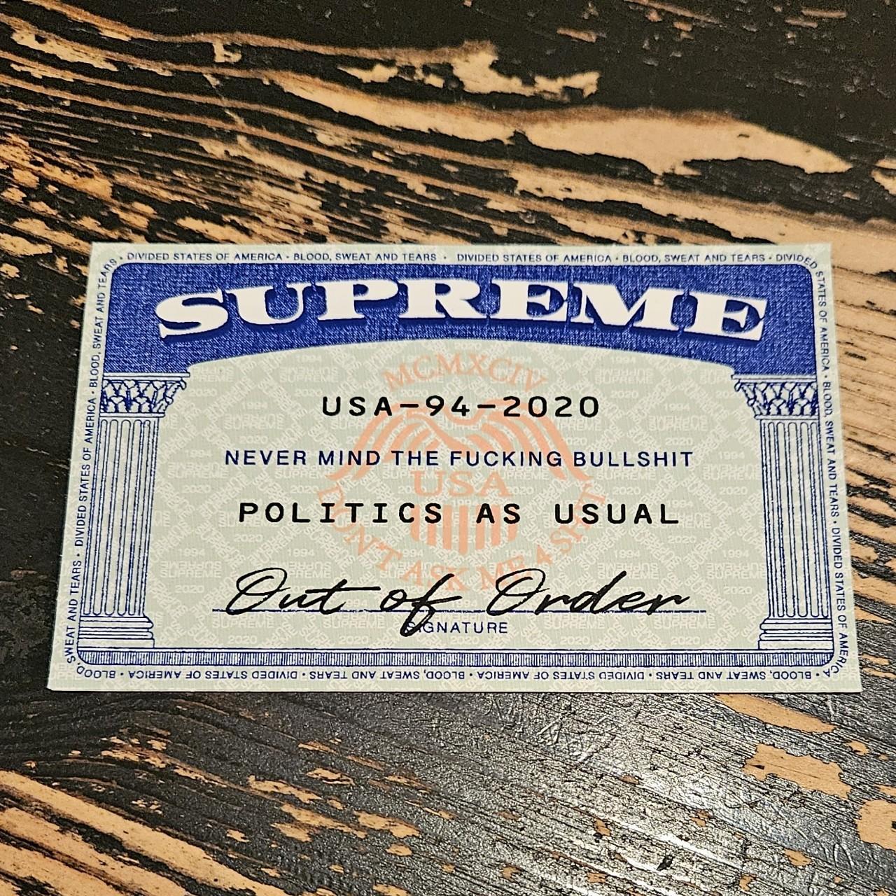 Supreme Social Security Card SSN Sticker SS20 + FREE... - Depop