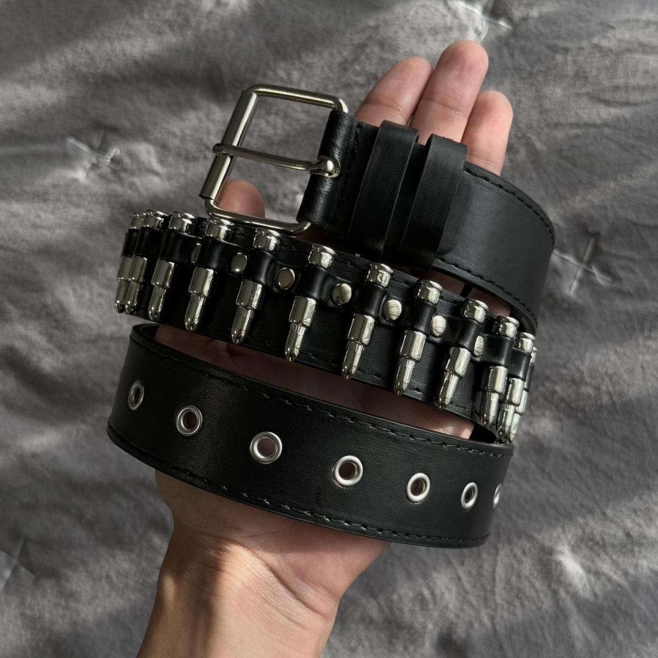 Black Bullet Belt Y2K/grunge/emo style belt,... | Depop