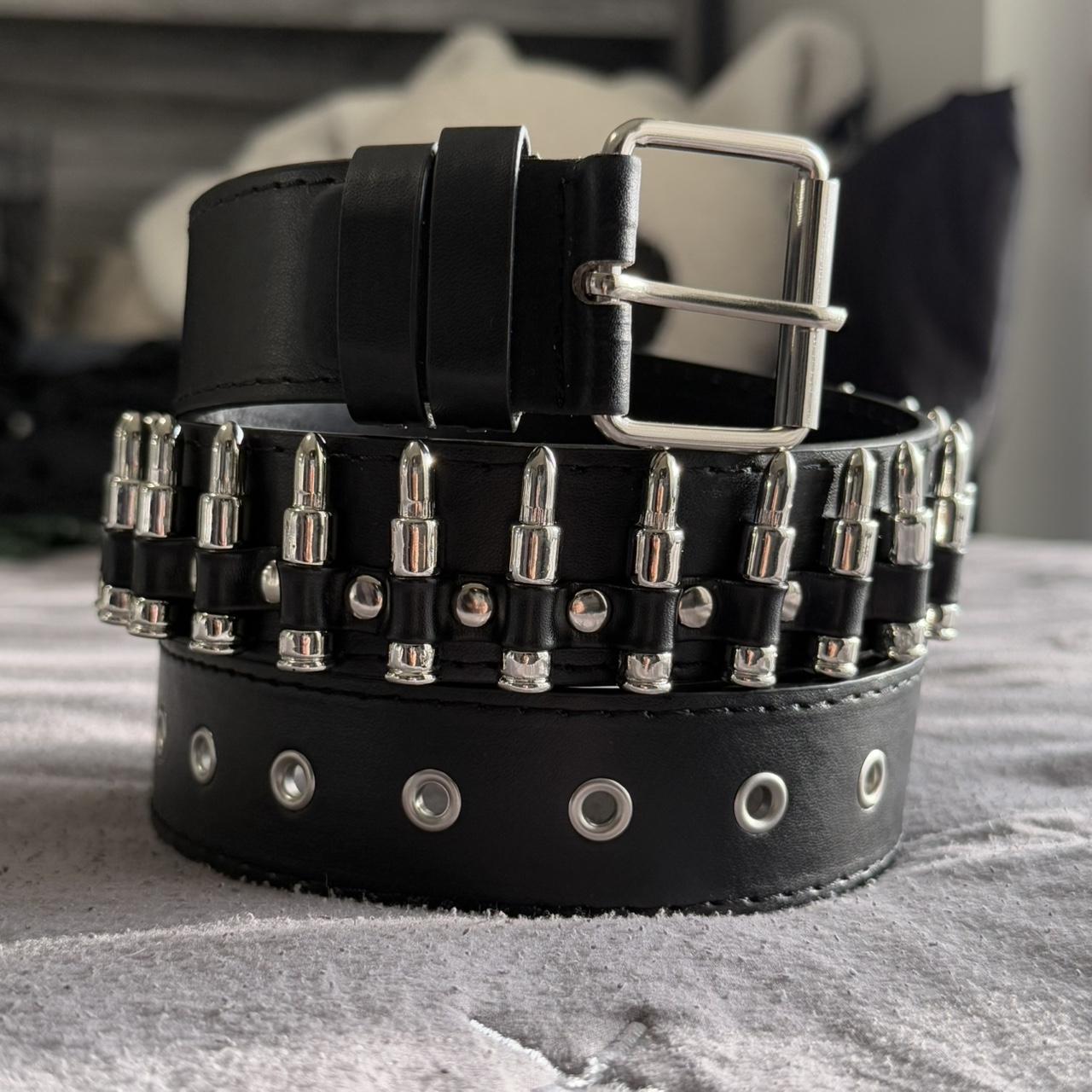Black Bullet Belt Y2K/grunge/emo style belt,... | Depop