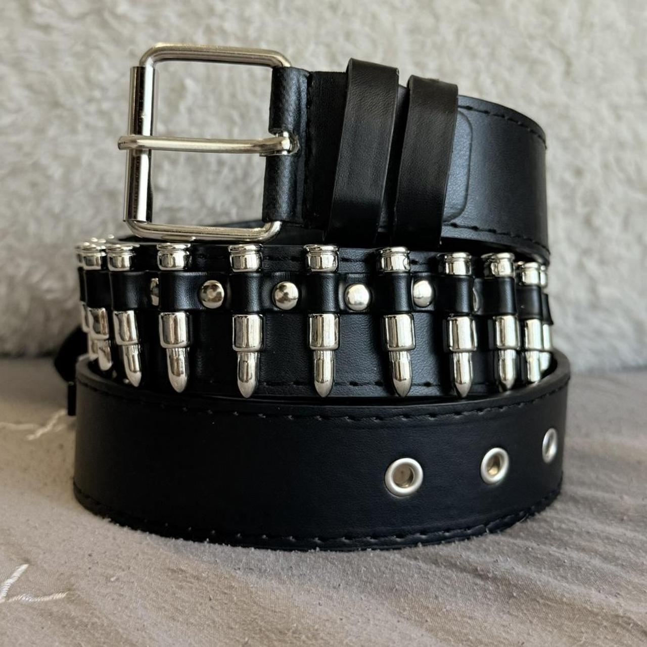 Black Bullet Belt Y2K/grunge/emo style belt,... | Depop