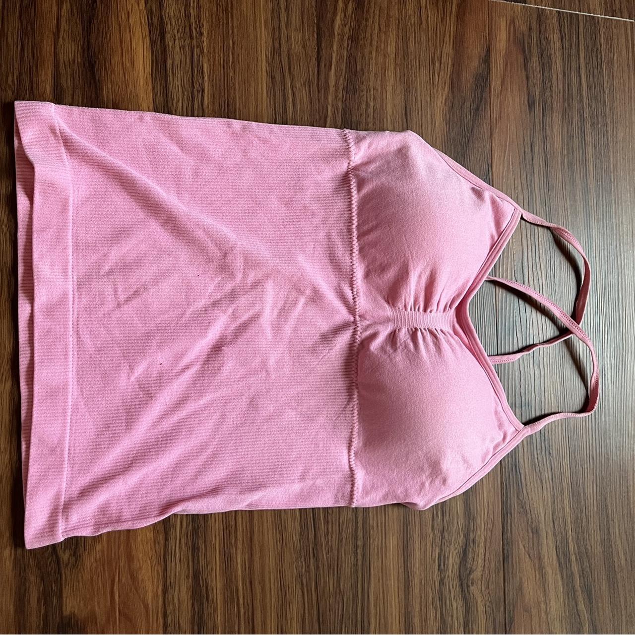 baby pink Walmart brand work out top with crisscross... - Depop