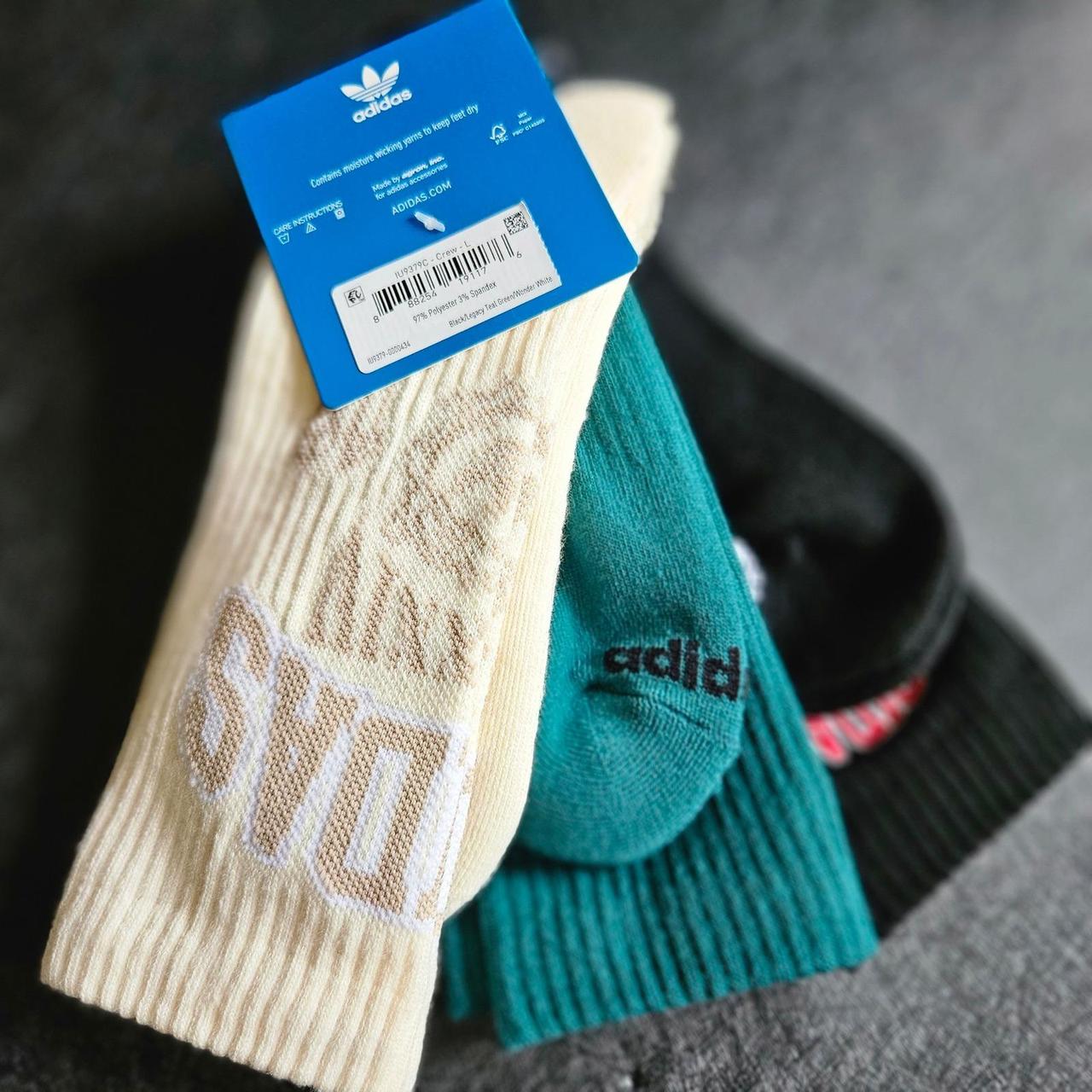 ADIDAS Mens Original Varsity Crew Socks 3 Pair Size... | Depop