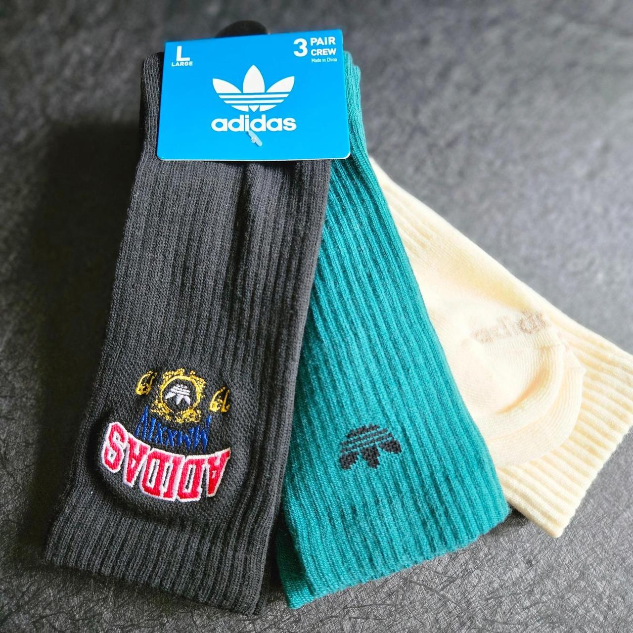 ADIDAS Mens Original Varsity Crew Socks 3 Pair Size... | Depop