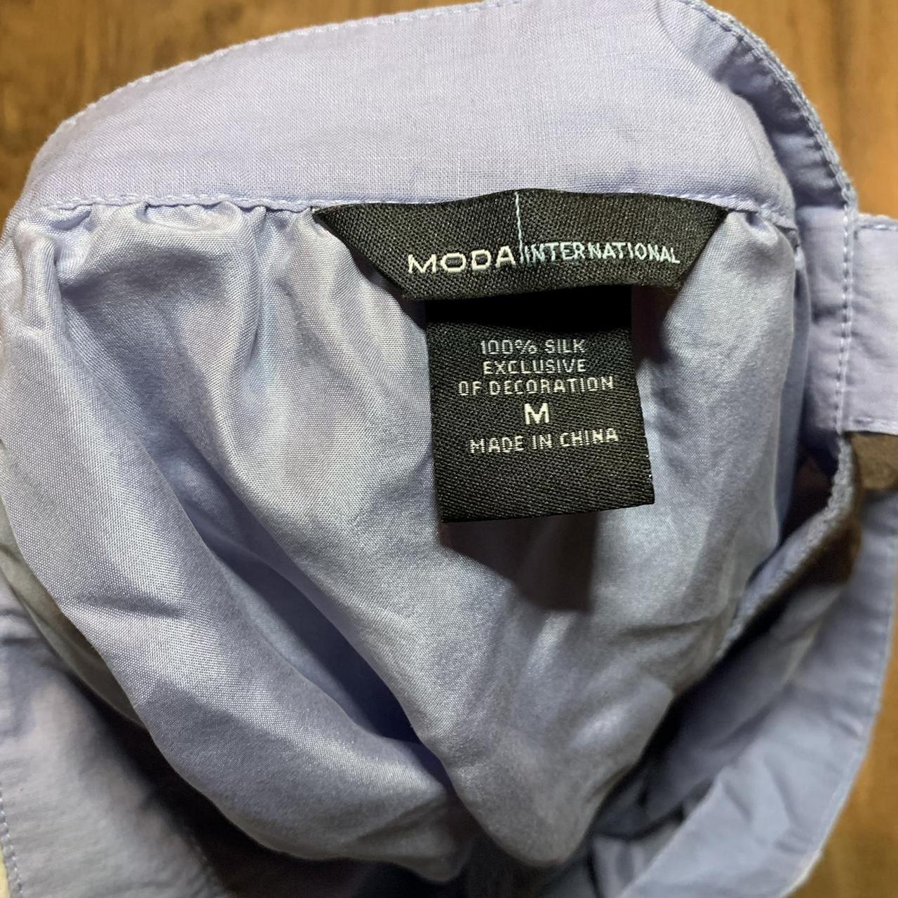 Moda International Women's Purple and Blue Blouse | Depop