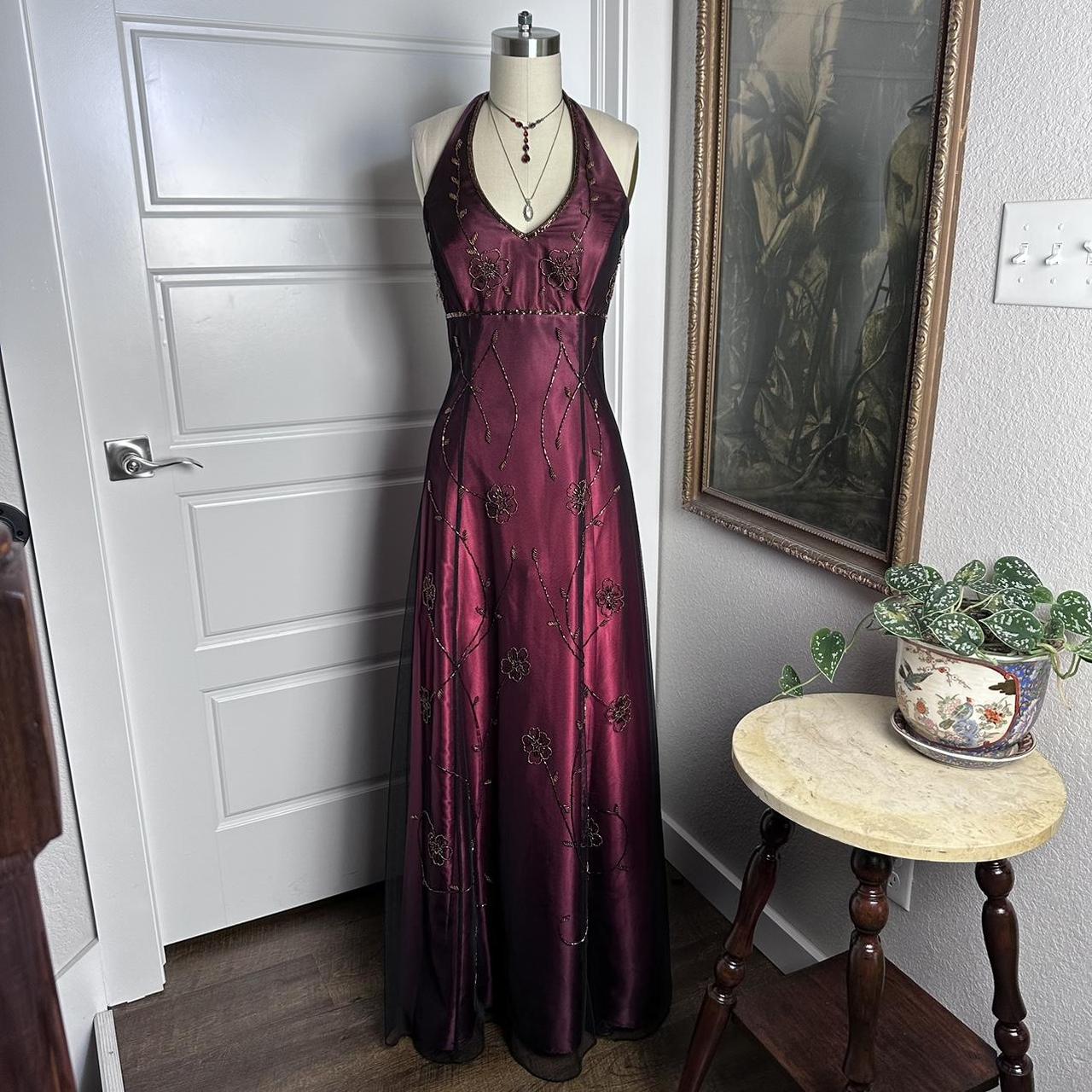 Vintage early 2000s dark red burgundy ombré with... - Depop