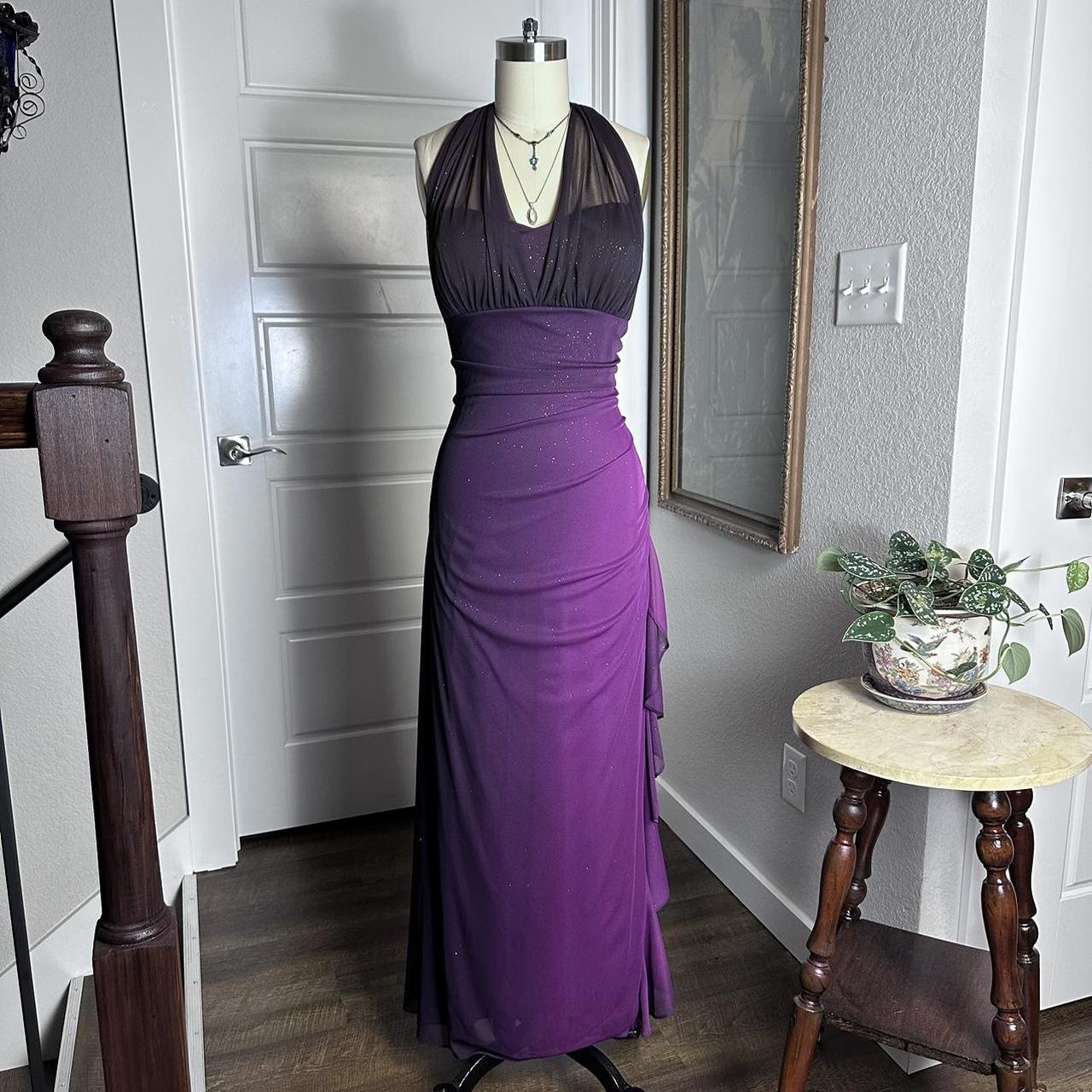 Vintage early 2000s 90s purple black ombré sheer... - Depop