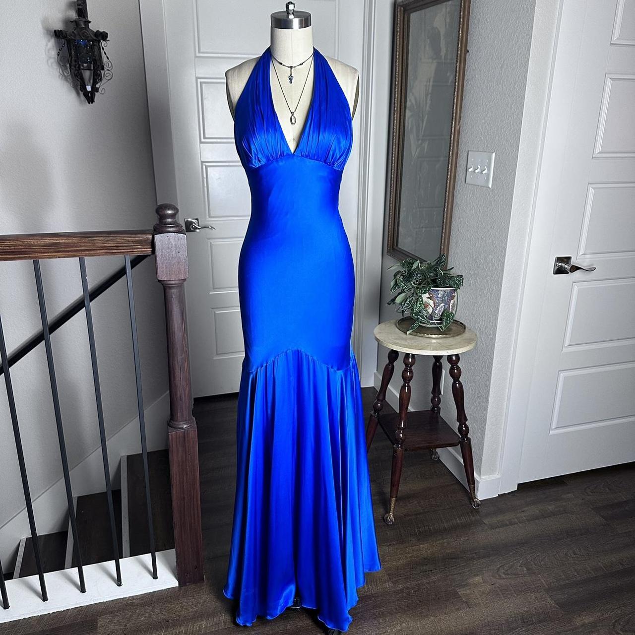 Vintage 90s early 2000s formal prom dress. low v cut... | Depop