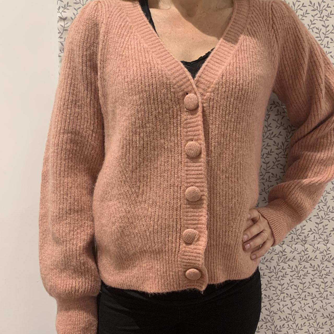 Dusty rose knit cardigan Next Xxs but oversized,... - Depop