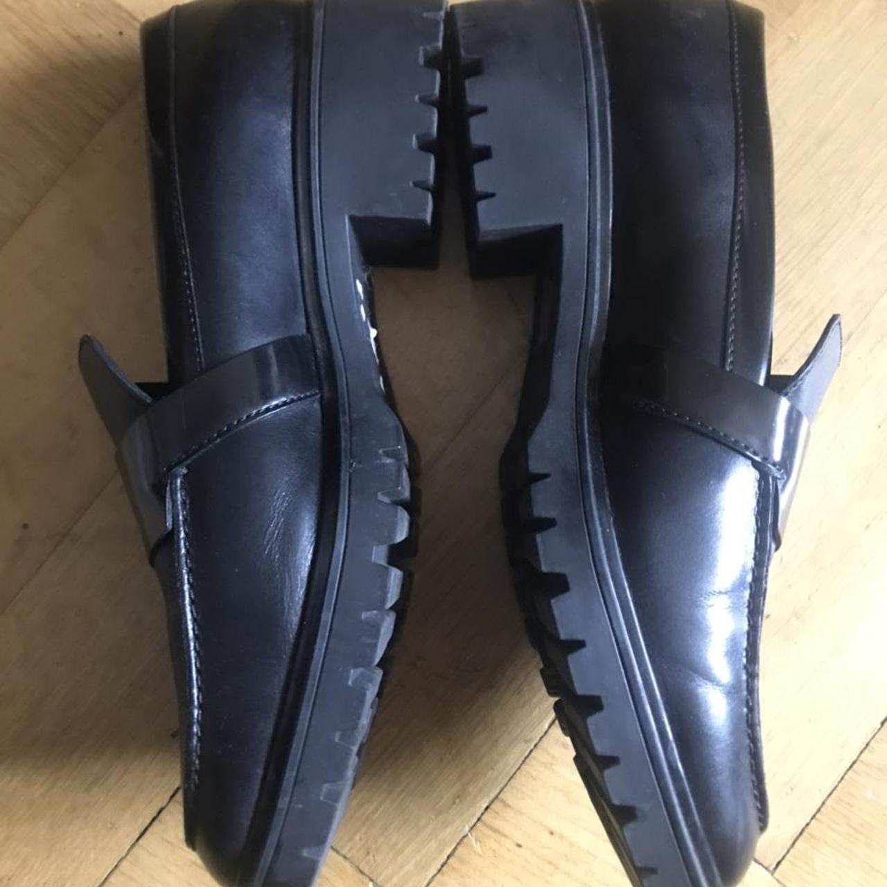 GEOX Respira, Chunky black leather loafers,... - Depop