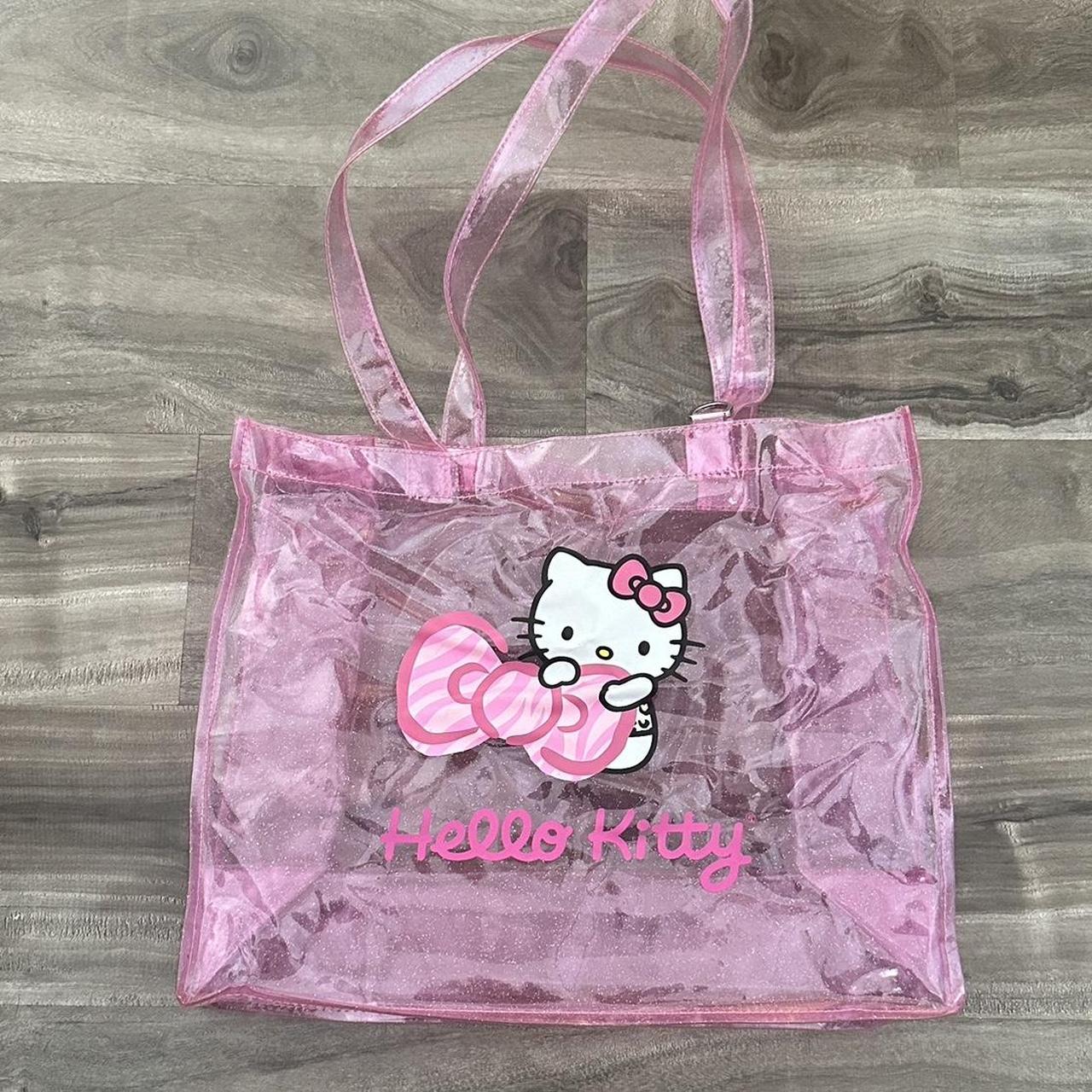 Hello kitty clear pink tote bag • never used • the... - Depop