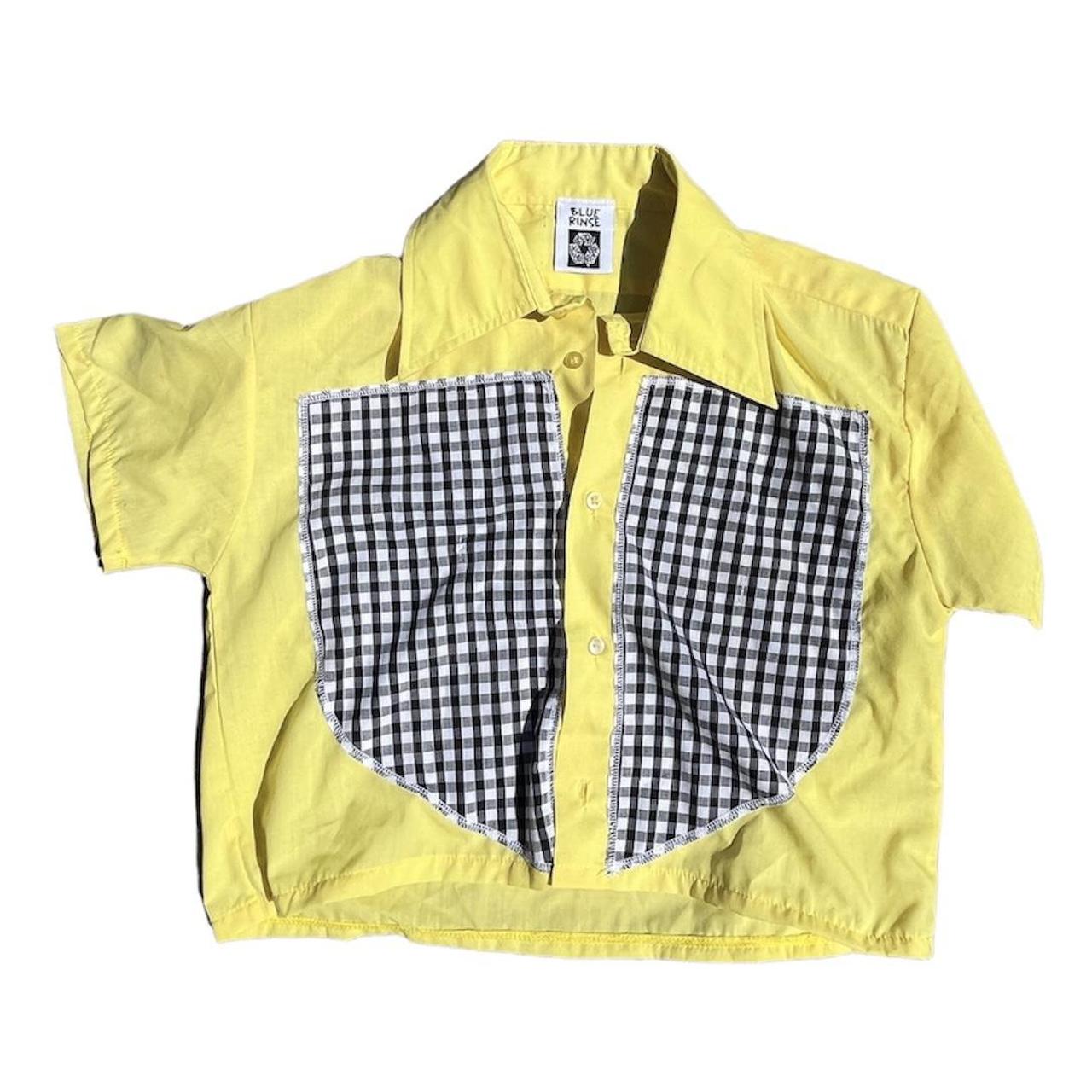 Cutest vintage yellow short sleeve shirt with... - Depop