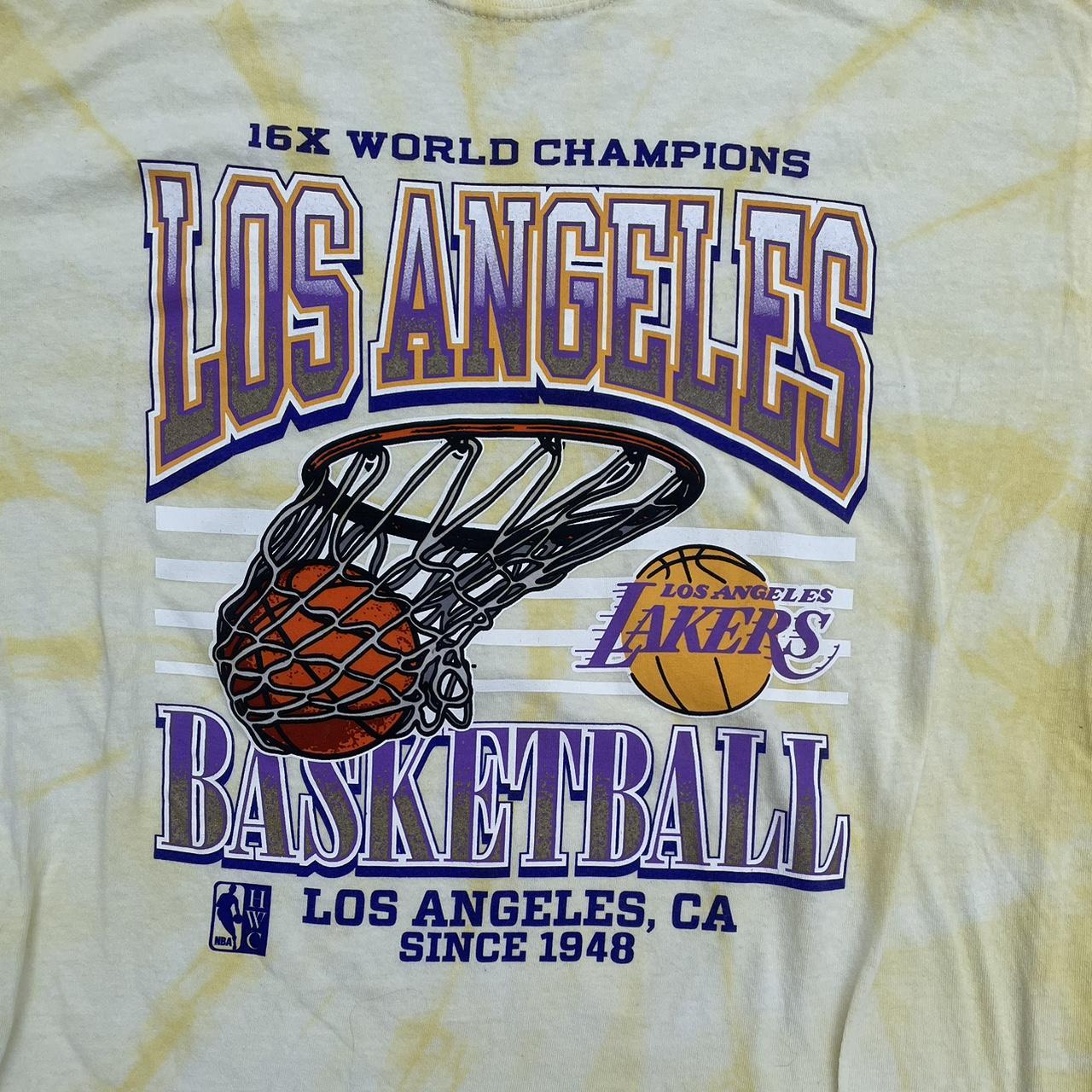 Y2K NBA 16x World Champions Los Angeles Lakers T... - Depop