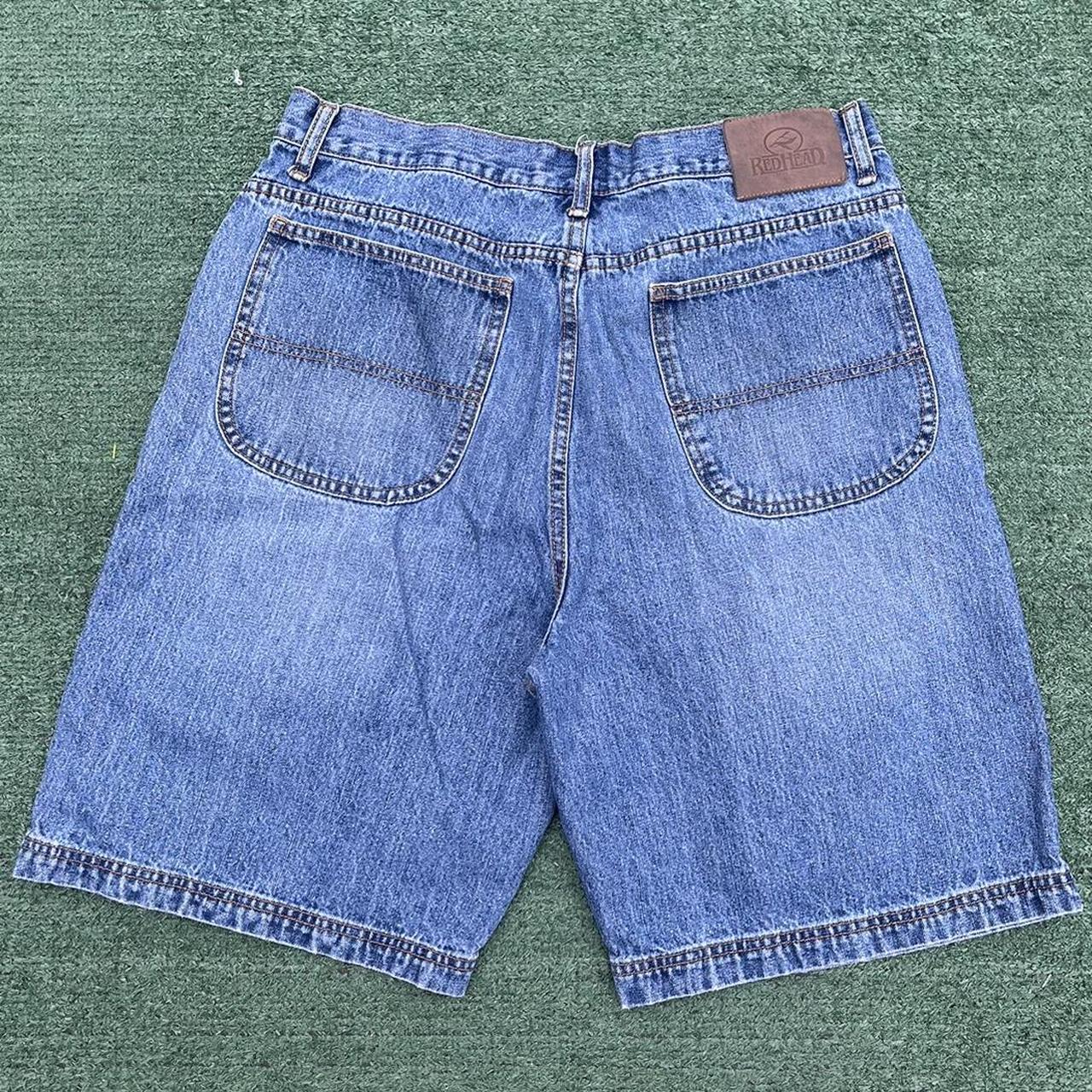 Vintage Blue Wash Redhead Jean Shorts Waist... - Depop