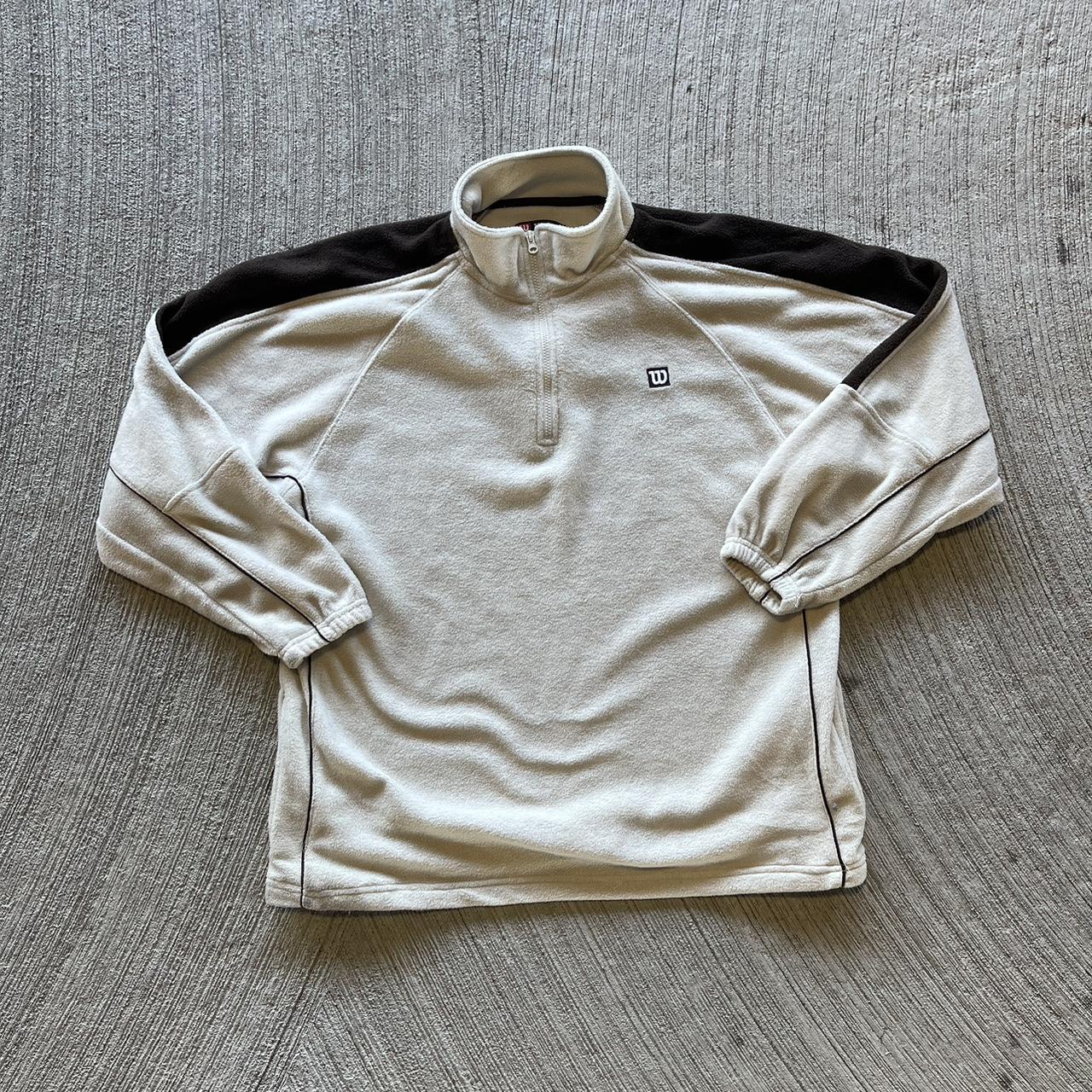 Vintage Cream & Brown Wilson Fleece Tagged Size:... - Depop