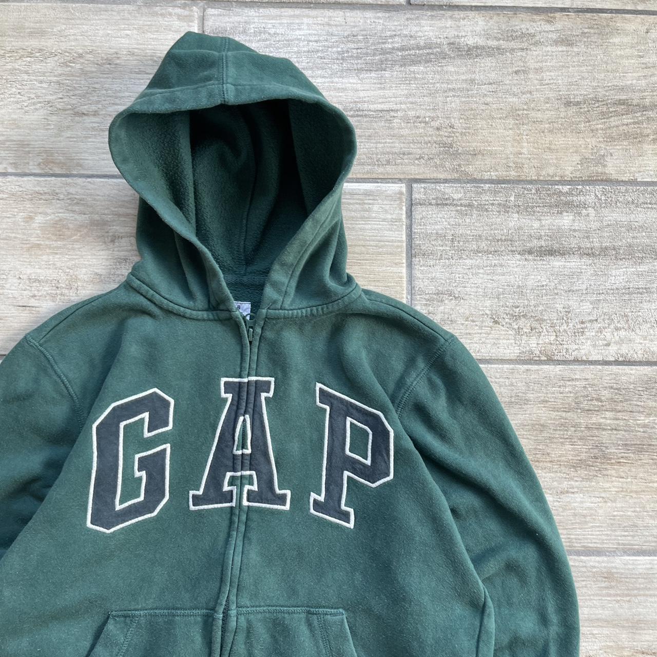 Vintage Green Gap Zip Up Hoodie Tagged Size... - Depop
