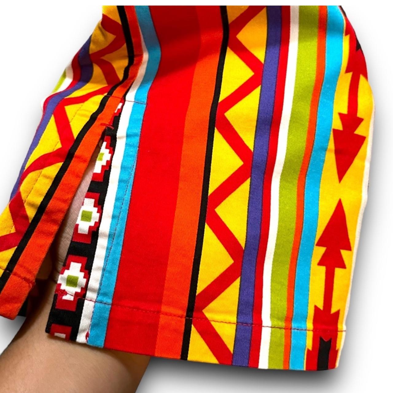 Y2K Copper Key southwest striped Capri cropped... - Depop