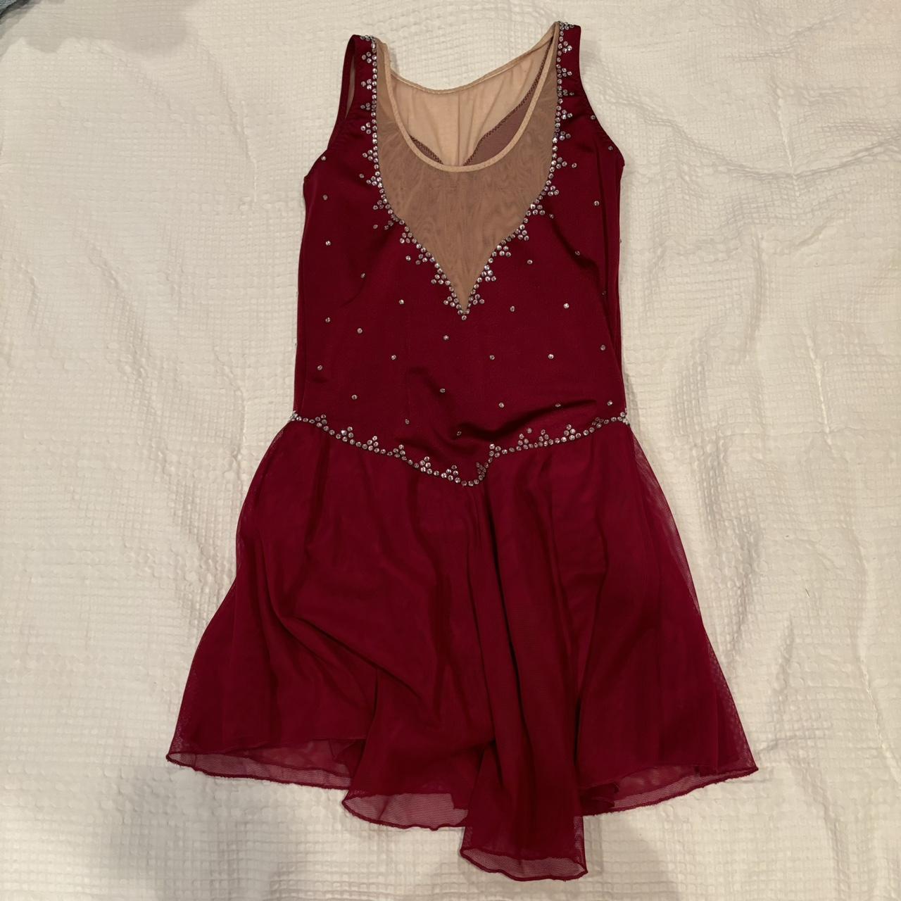 Dark red performance dress. This dress has many... - Depop