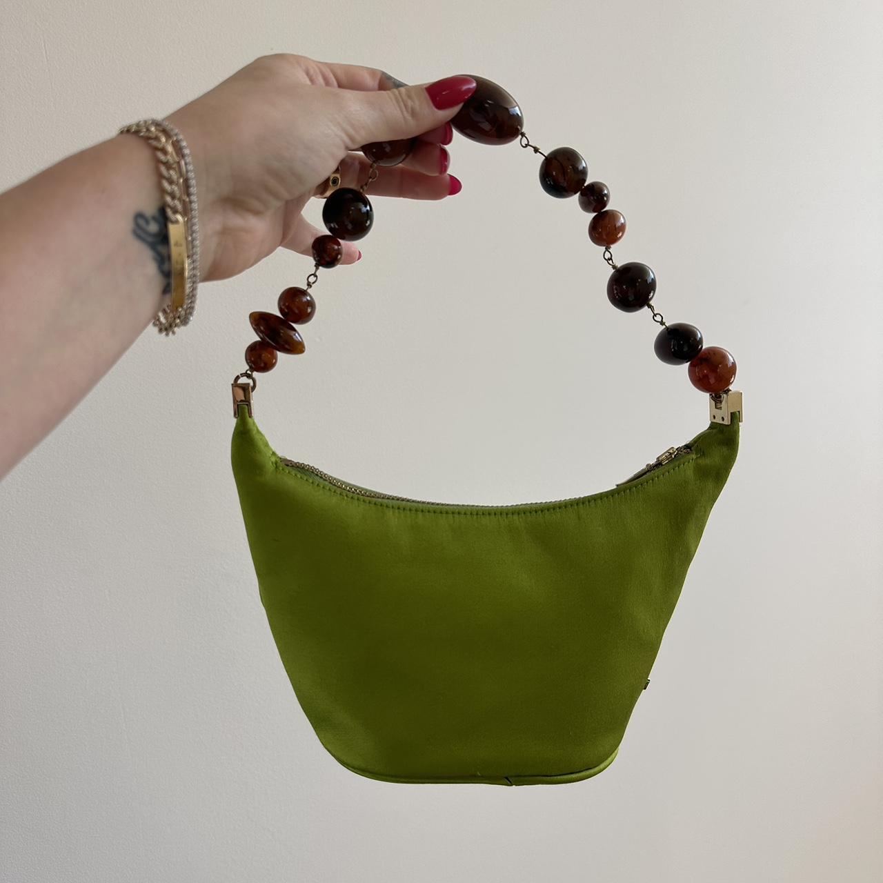 Cult Gaia green purse with brown bead handle Brand new - Depop