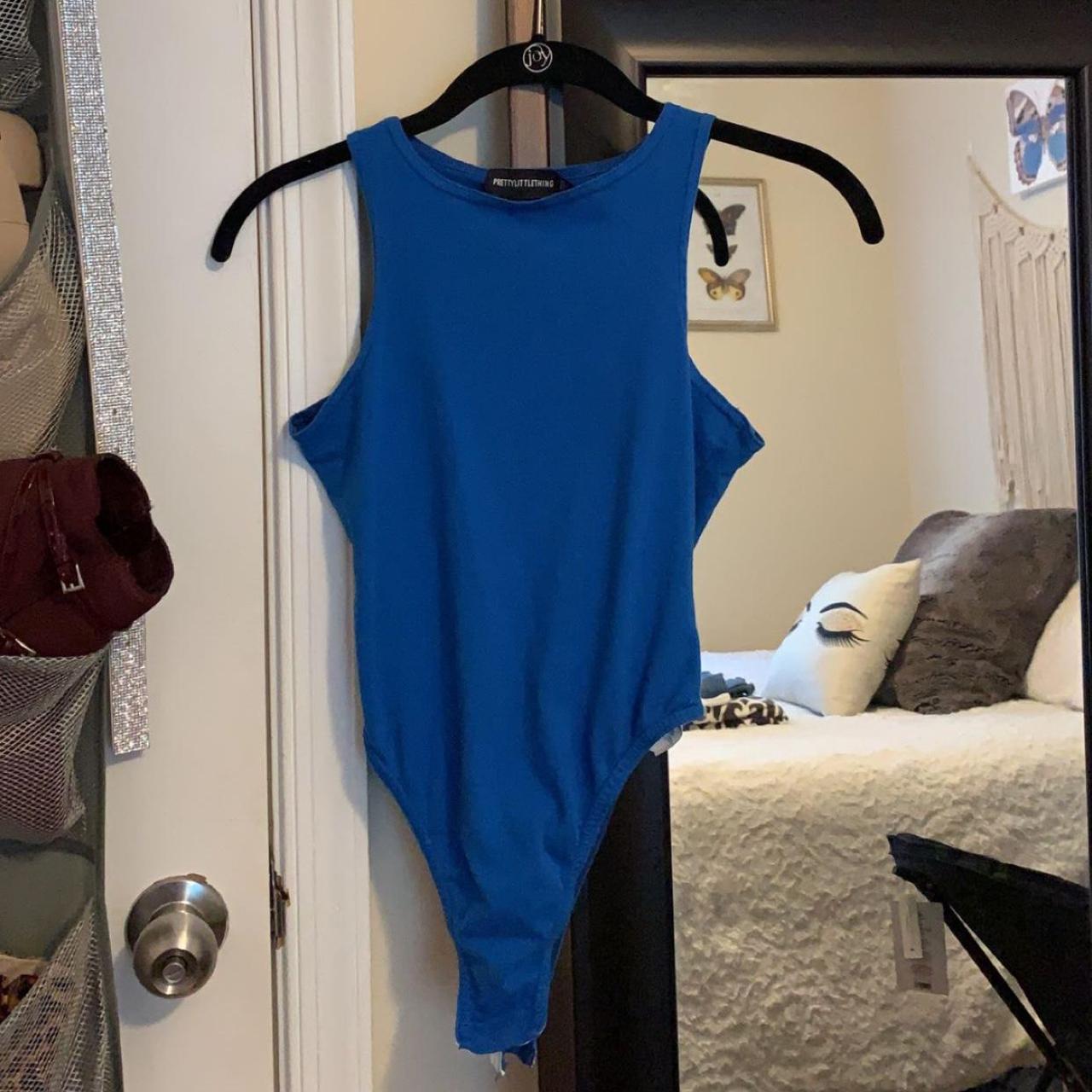 Pretty Little Thing Blue Bodysuit -Size 2, could... - Depop