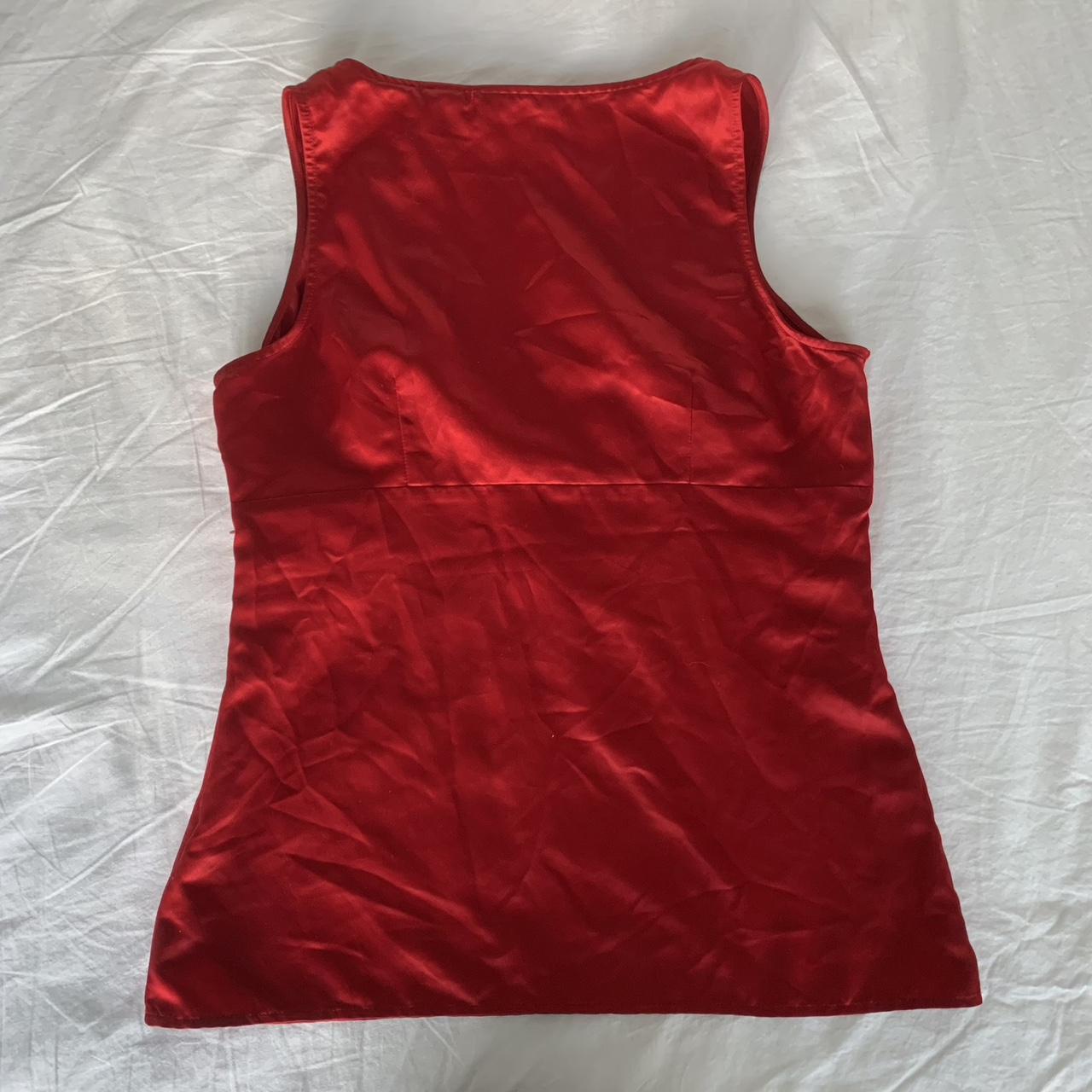 Vintage tank top red satin Size M // going out... - Depop