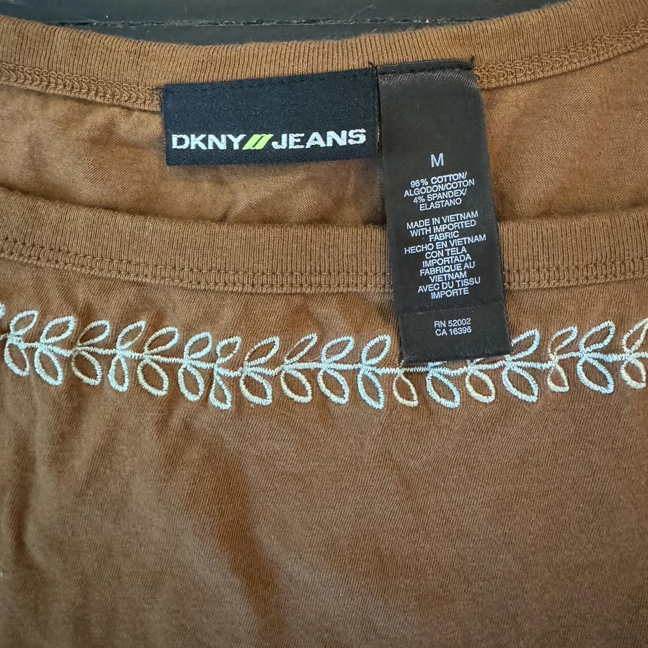 vintage y2k brown and baby blue DKNY JEANS tank... - Depop