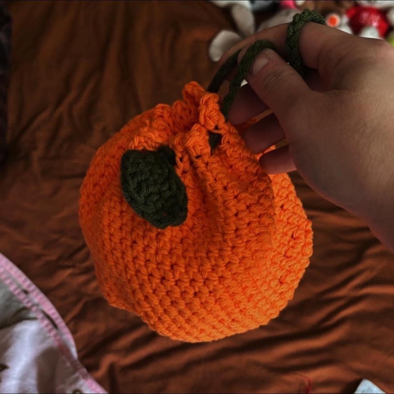 Handmade crochet orange pouch I love making these... - Depop