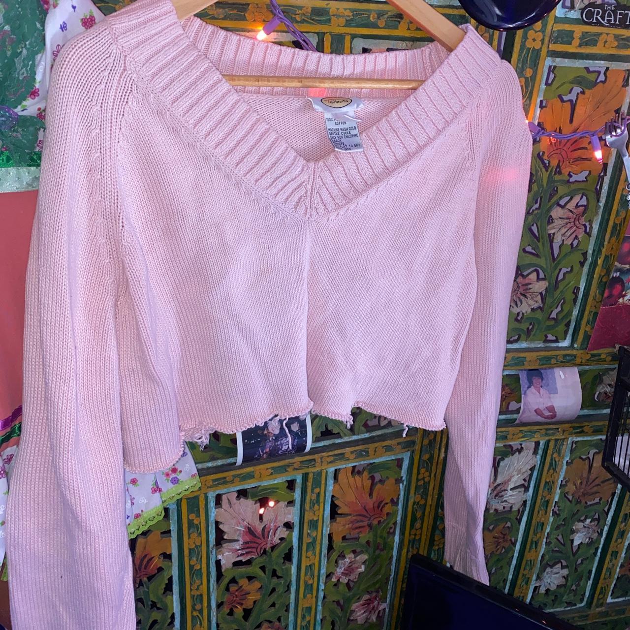 Vintage pastel pink cropped sweater - Depop