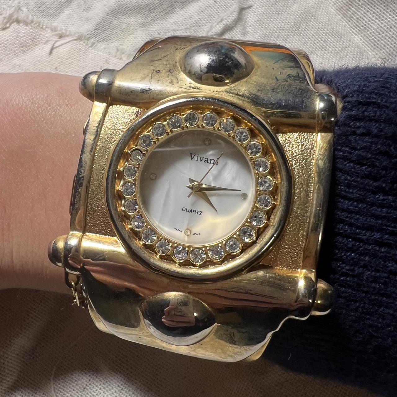 Chunky Vivani gold wrist watch. 8.5 inch wrist... | Depop