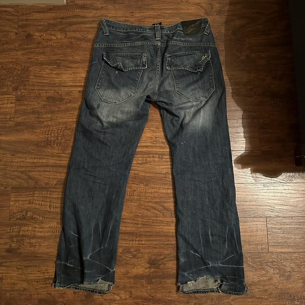 Ed Hardy Boot cut jeans Size 32 Super dope jeans - Depop