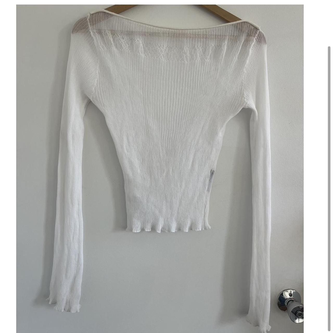Paloma wool white rib sheer top summer season... - Depop