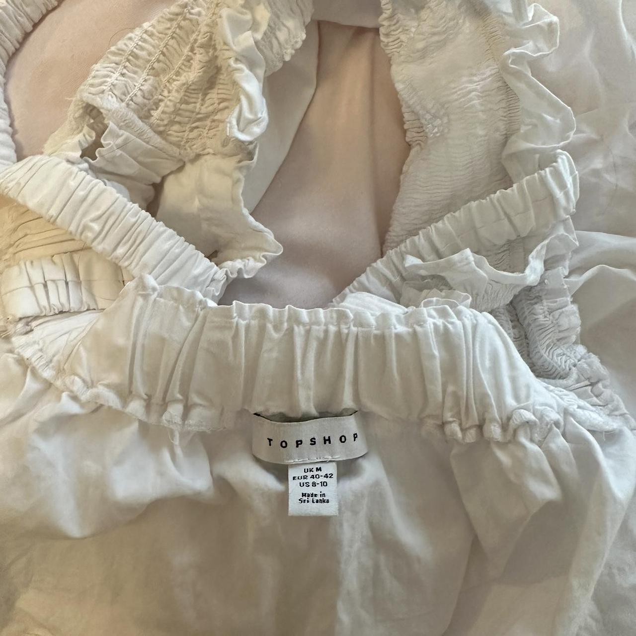 topshop white ruffle tank top with a super cute... - Depop