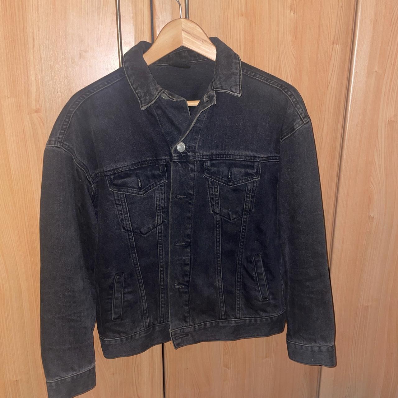 BDG Urban Outfitters black washed out denim jacket... - Depop