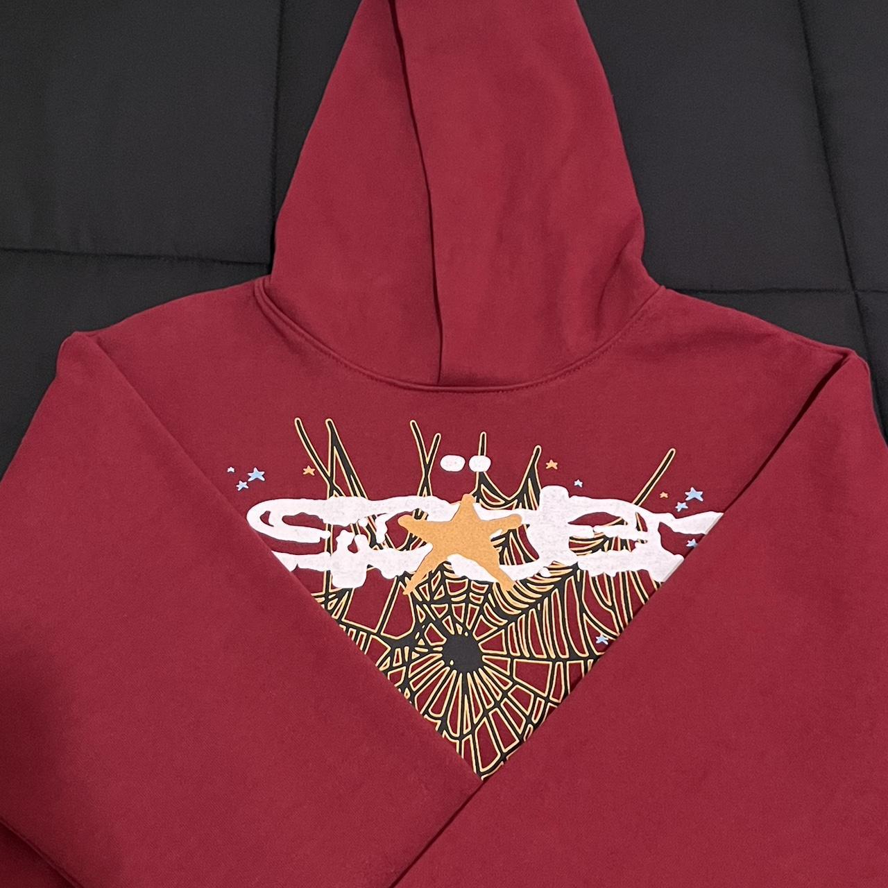 Maroon Sp5der Web Hoodie (Size S) Not made anymore | Depop