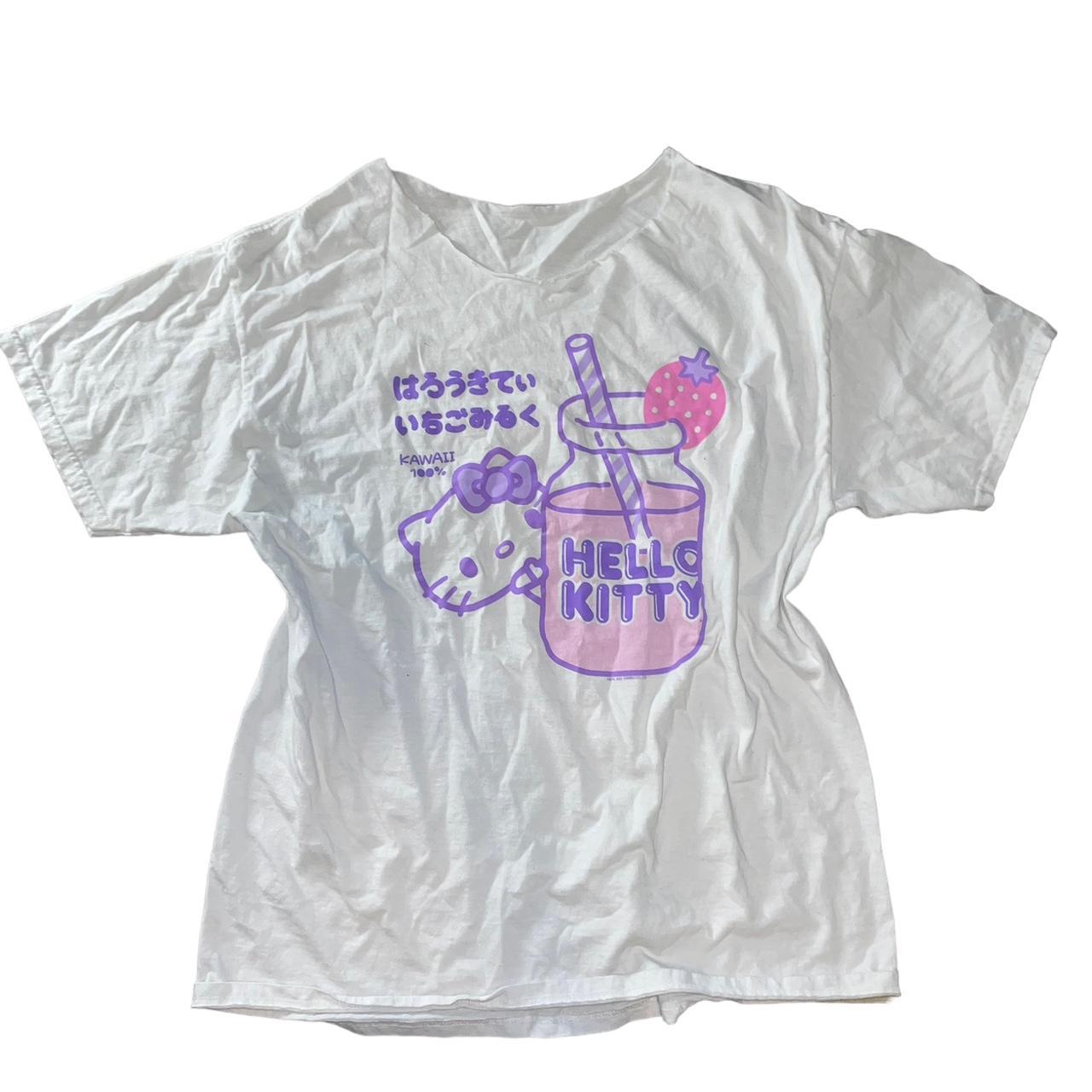 Oversized hello kitty top. neckline is cut.... - Depop