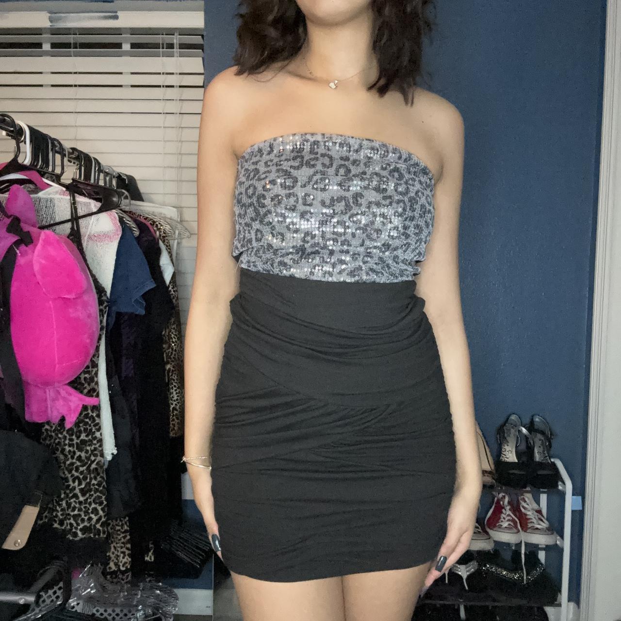 Sexy 2000s club mini dress!! Leopard print sequins... - Depop