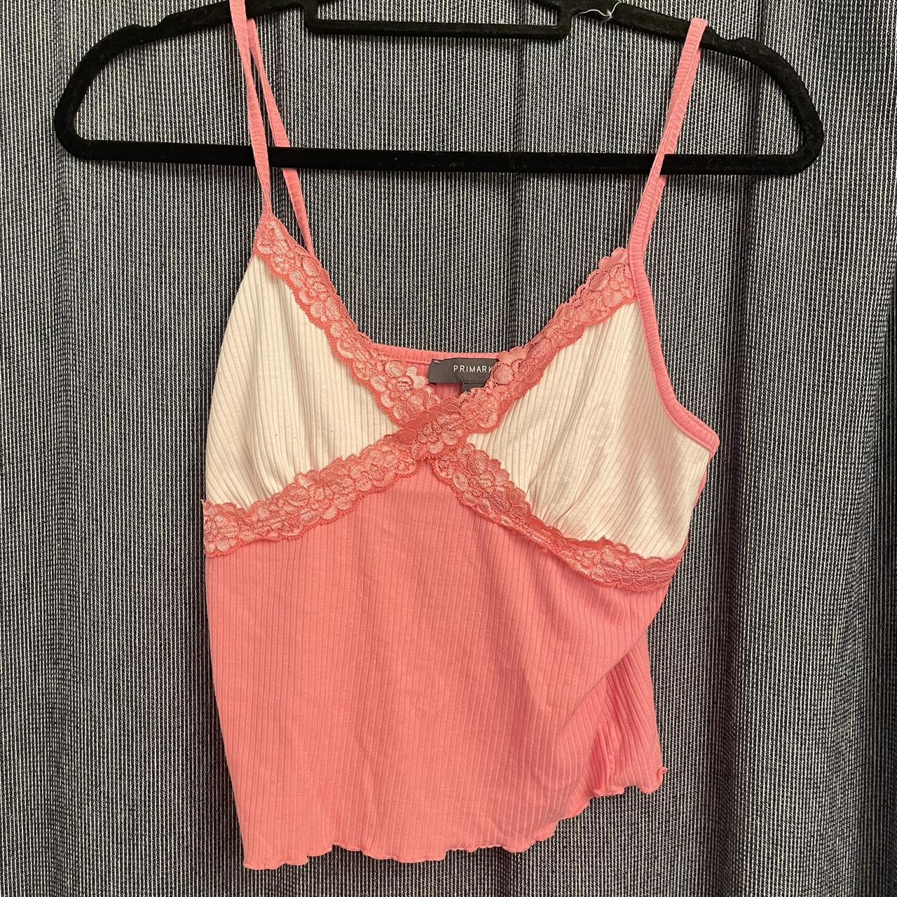 cute pink & light pink cami-top from primark with... - Depop