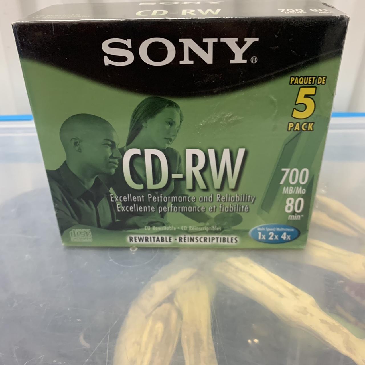 Blank cds Sony CD-RW 5 pack - Depop
