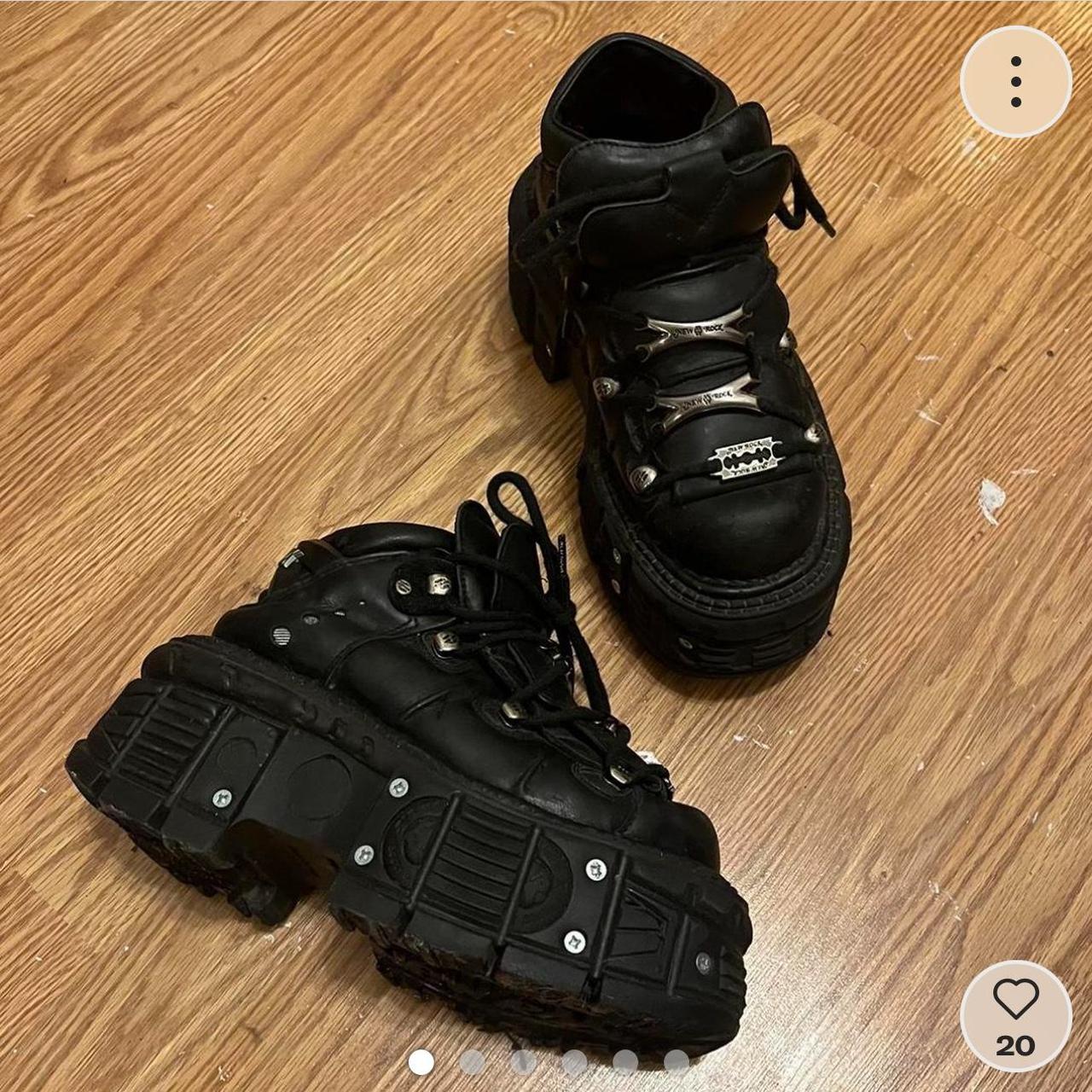 new rock tank 106 platform boots womens size 7... - Depop