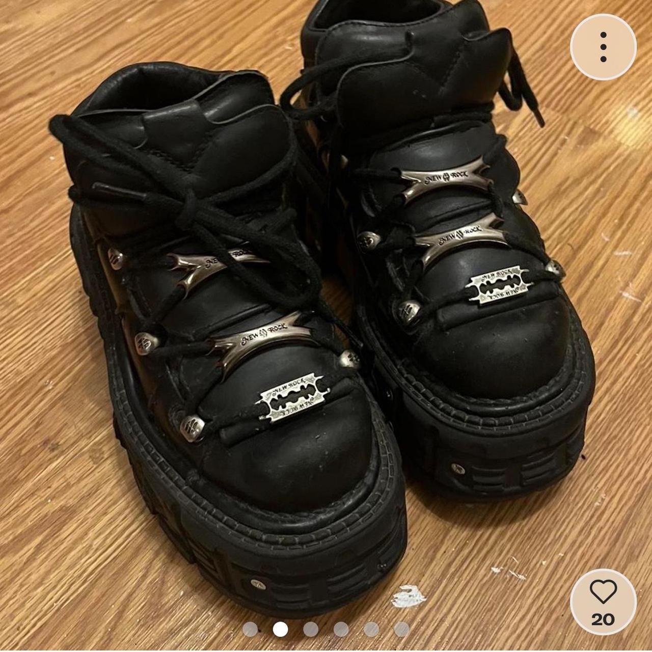 new rock tank 106 platform boots womens size 7... - Depop