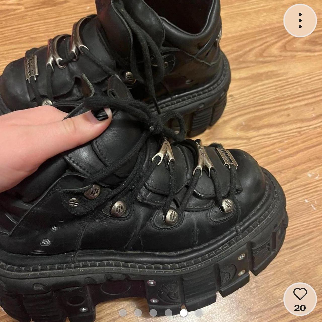 new rock tank 106 platform boots womens size 7... - Depop