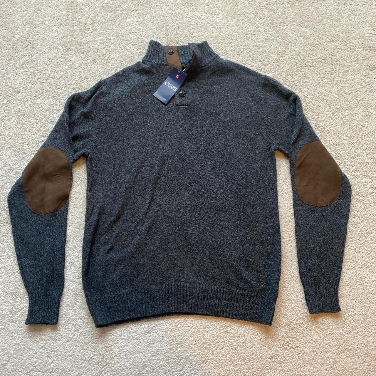 Dark grey Chaps pullover quarter zip fleece Size:... - Depop