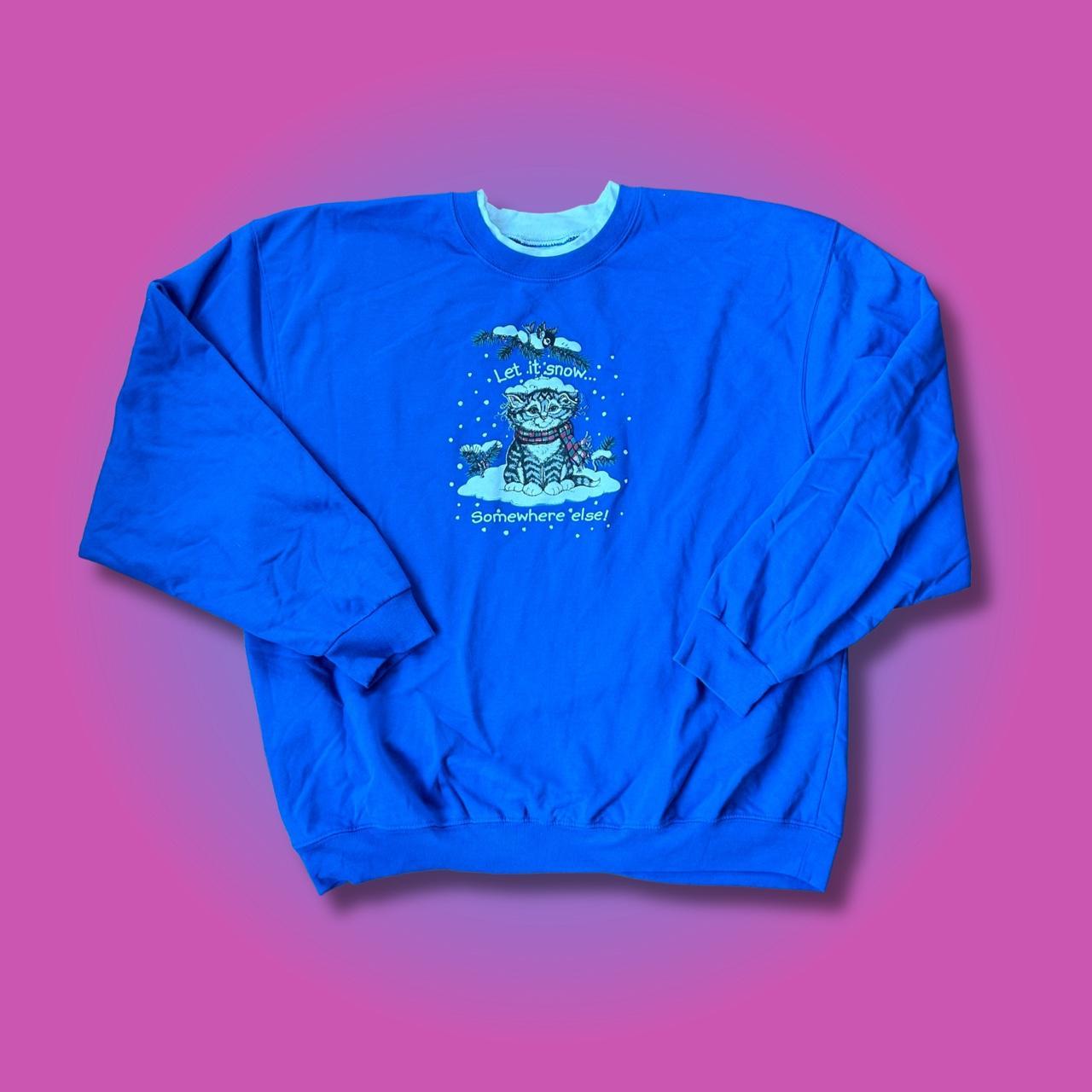 Blue vintage crewneck - “Let it snow… somewhere... - Depop