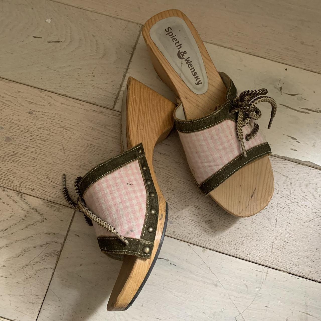 Pink lace up Clogs- super cute Size 36 - Depop