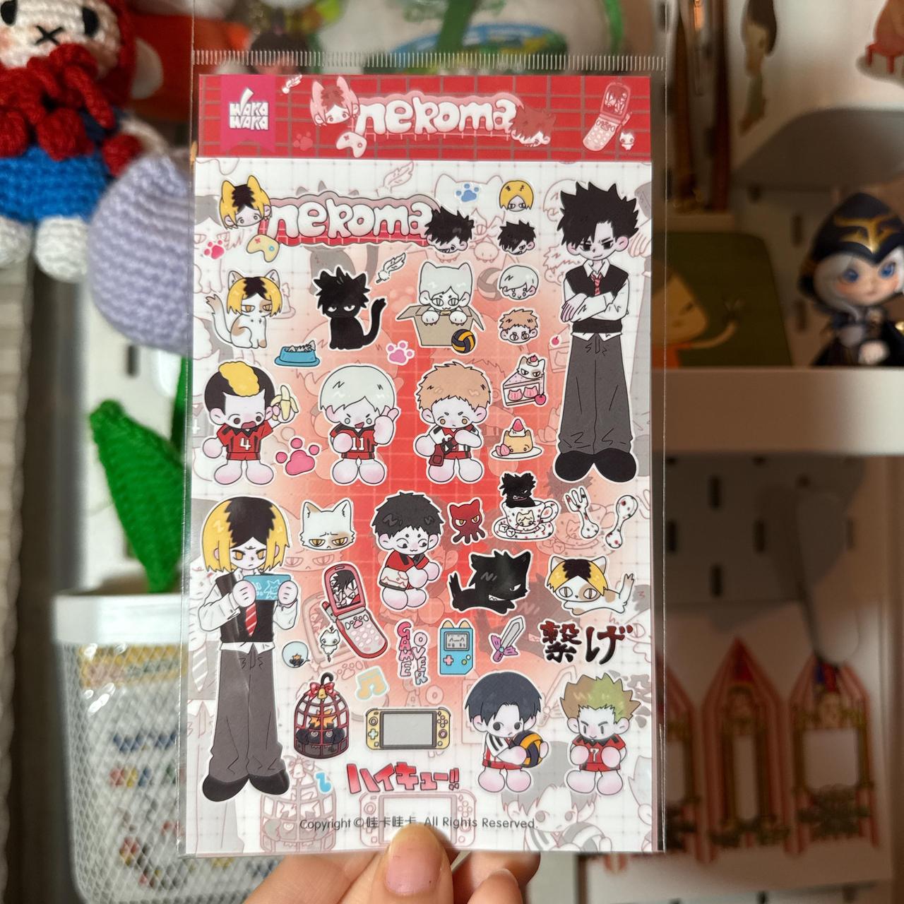 haikyuu!! nekoma sticker sheet from wakawaka
