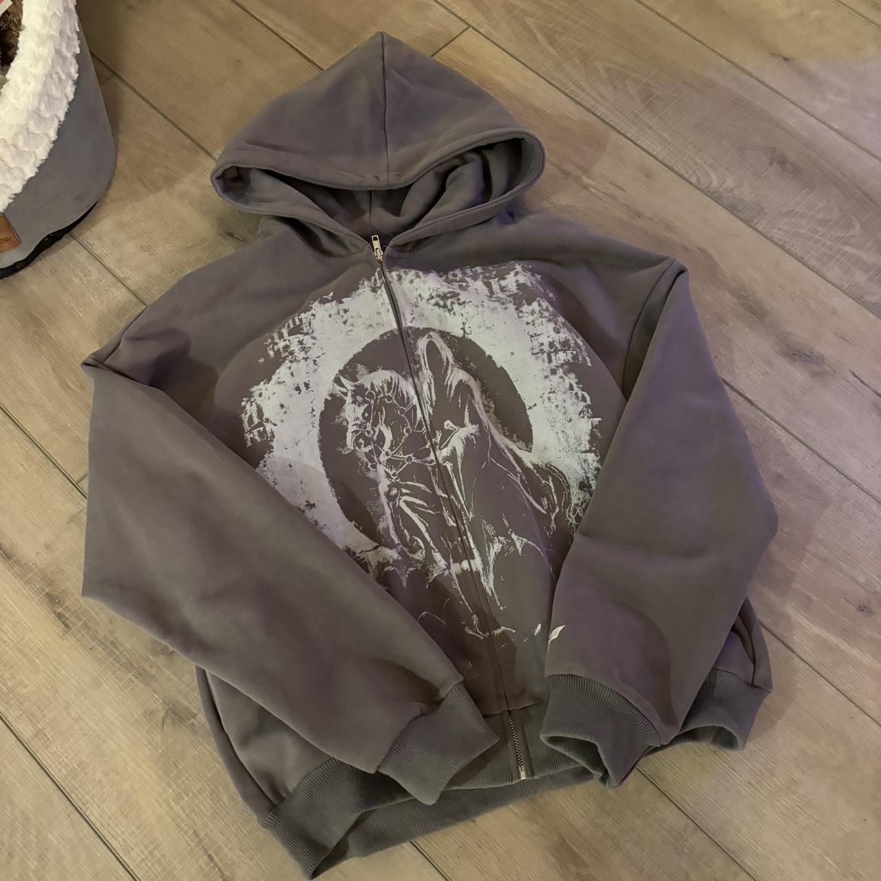 Ditch La ditch.la “CHARON” CEMENT zip up hoodie... - Depop