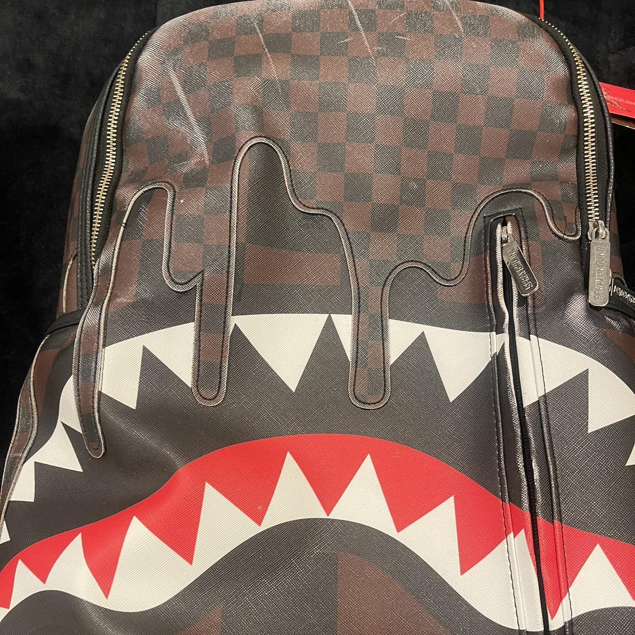 Used Sprayground Louis Vuitton Pattern Backpack... - Depop
