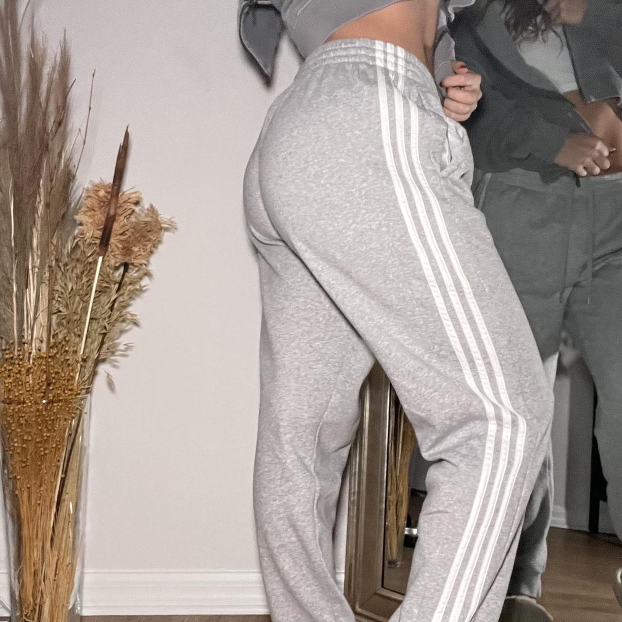 Gray Addidas sweats Size L (I’m usually size M/L) - Depop