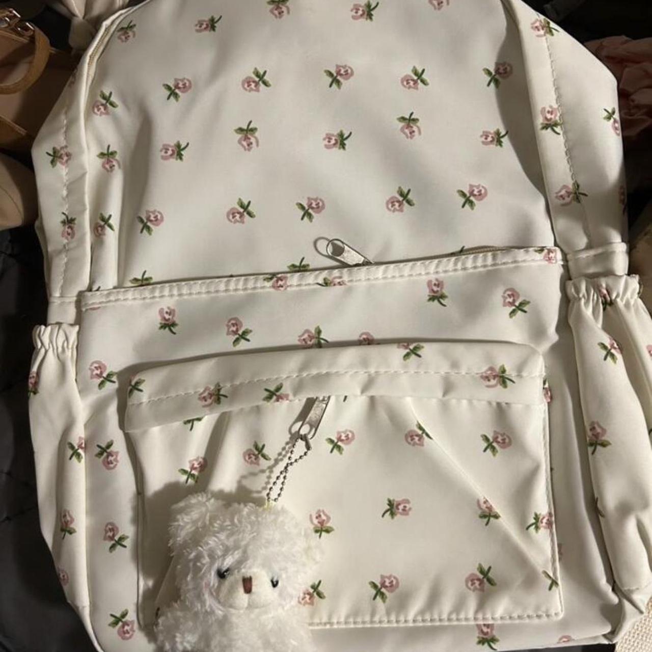 Floral Boho Cottage Core School Bag Backpack... - Depop