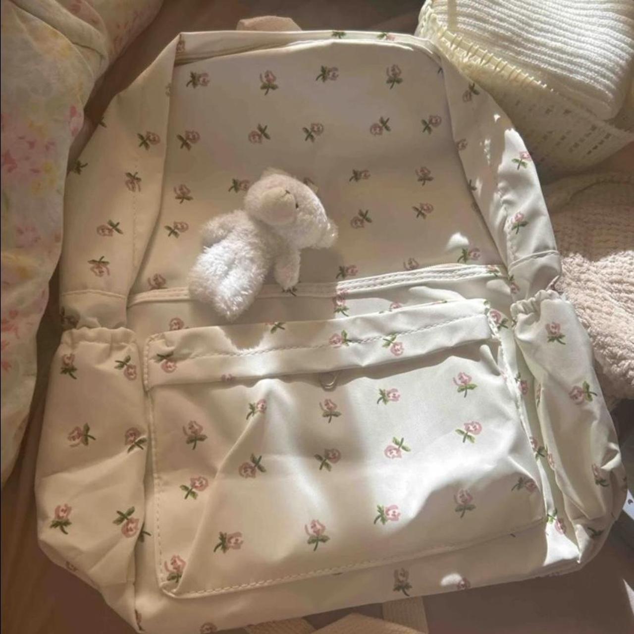 Floral Boho Cottage Core School Bag Backpack... - Depop