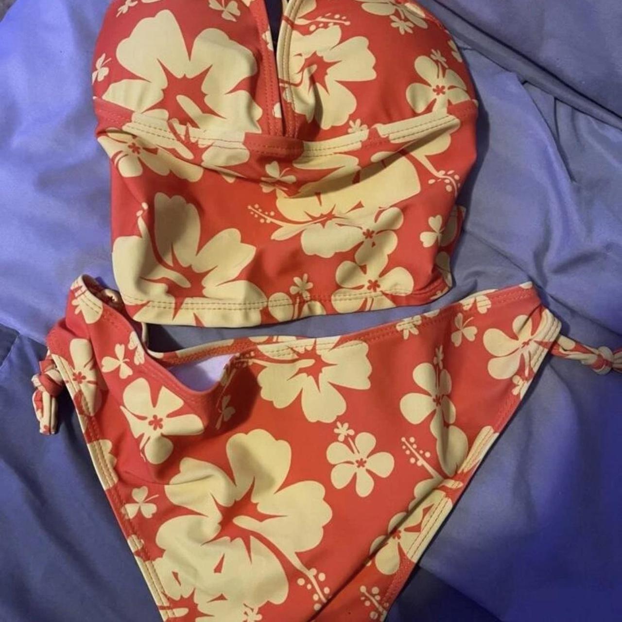 Orange Swim Floral Poofkin Tp & Bottoms Set #fairy... - Depop